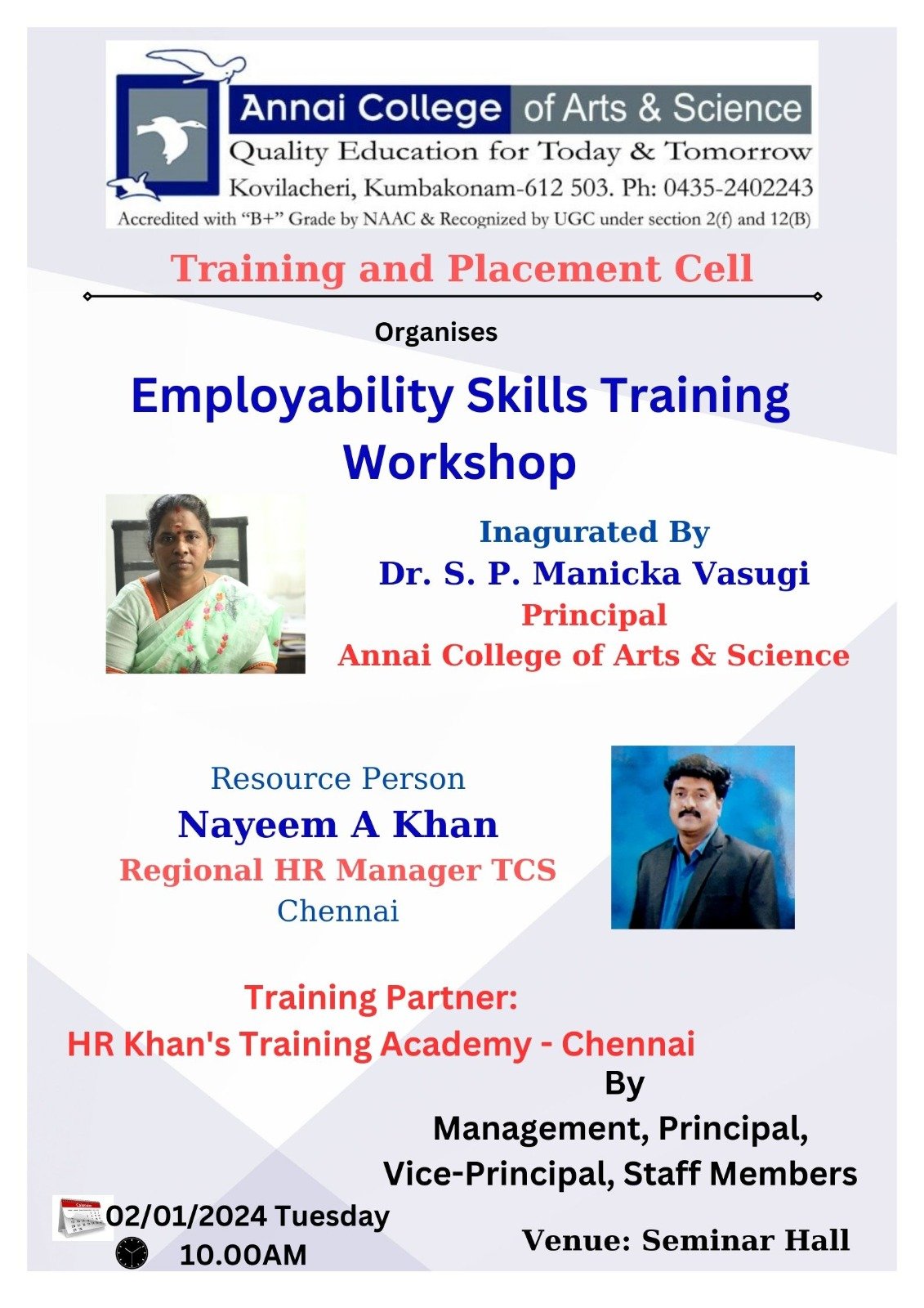 Employability Skill Training Workshop - Annai college of Arts & Science ...